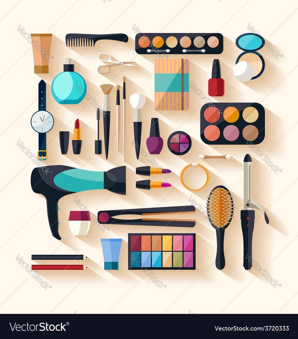 Tools for makeup Royalty Free Vector Image - VectorStock
