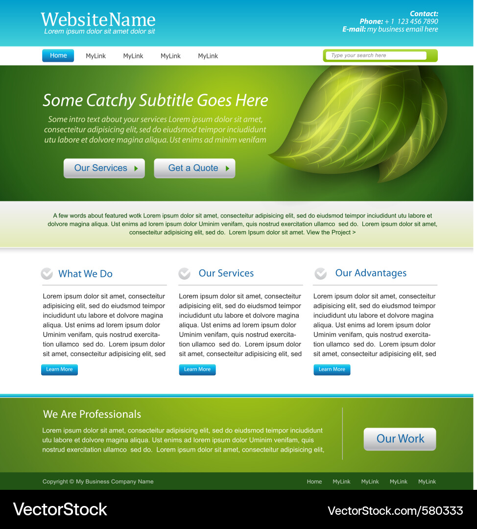 Website template Royalty Free Vector Image - VectorStock