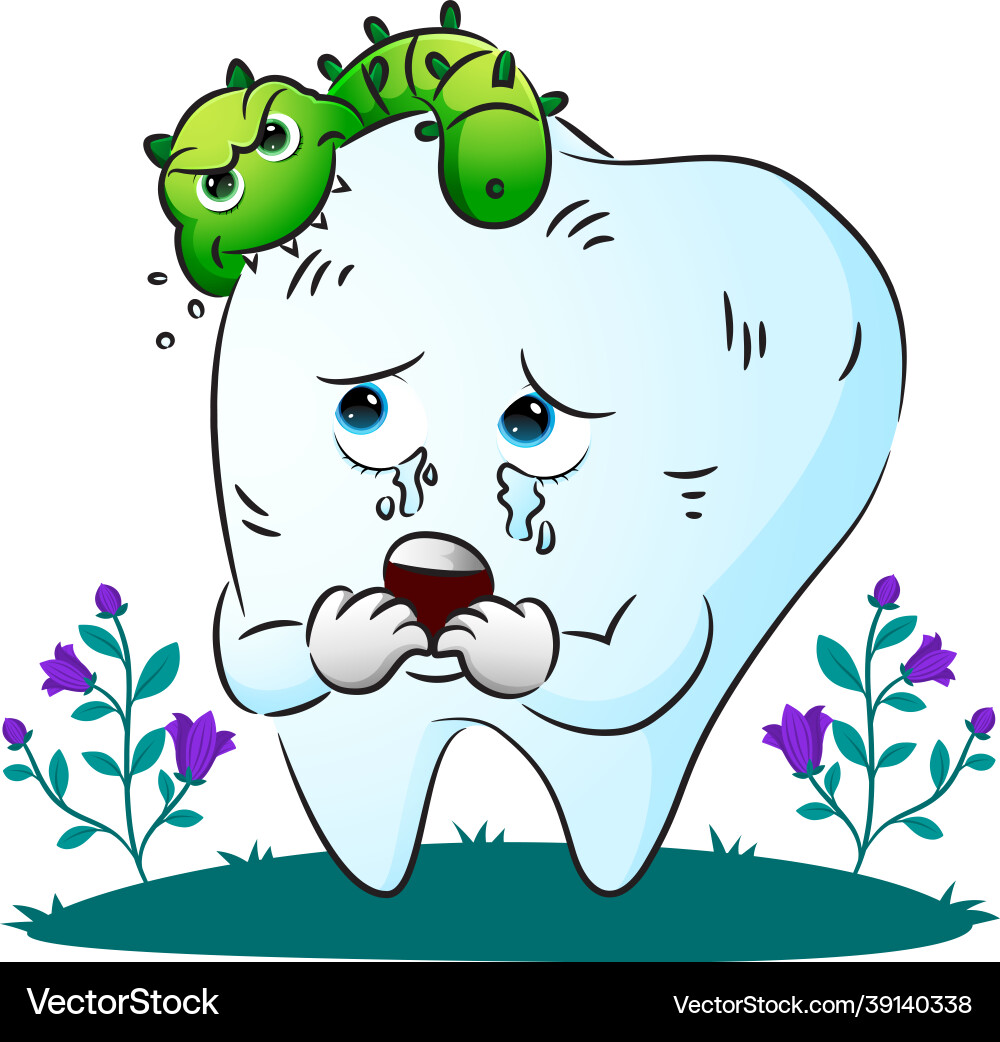 Bacteria is biting the tooth body and made Vector Image