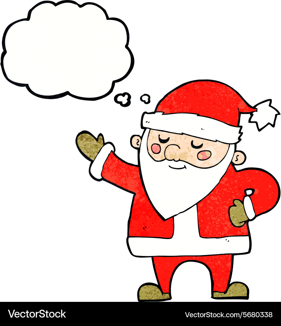 Cartoon santa claus with thought bubble Royalty Free Vector