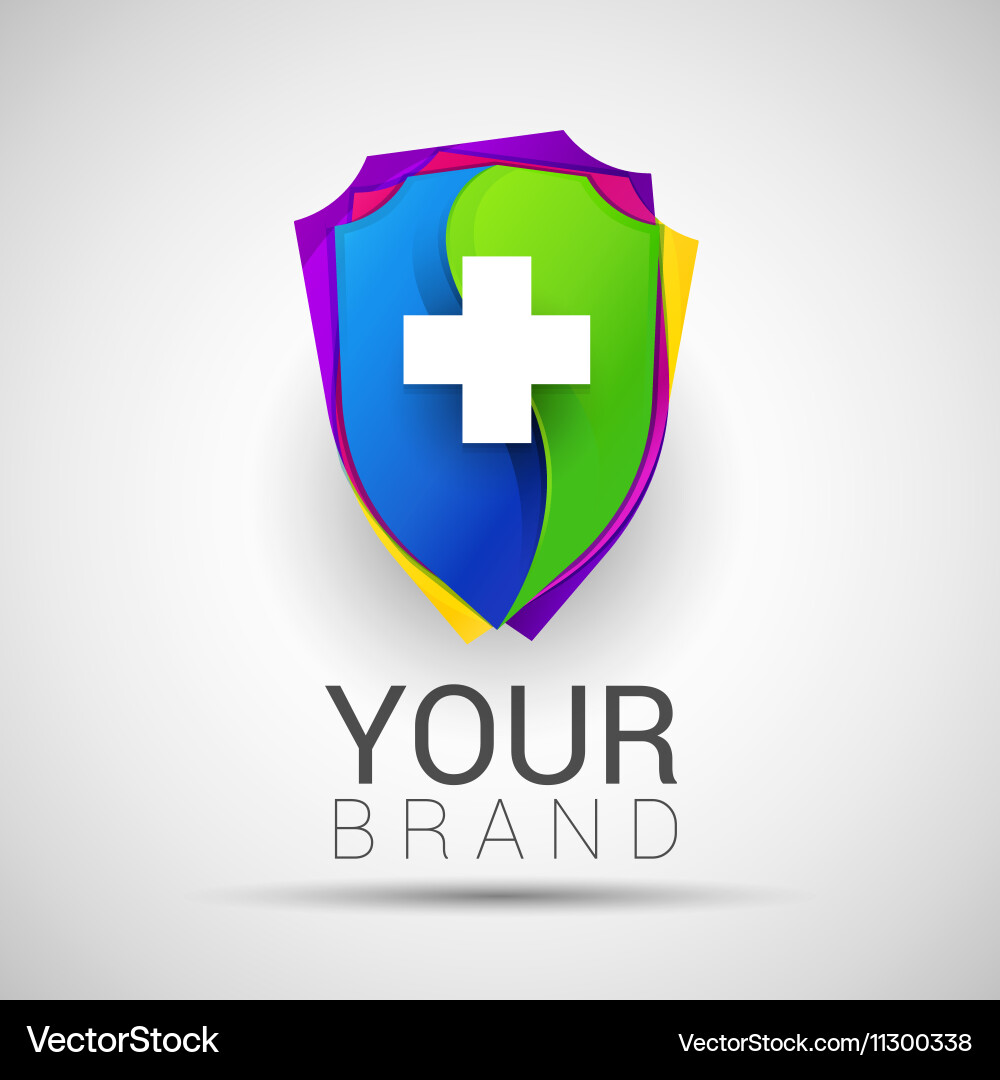 Colorful medical secure logo creative abstract Vector Image