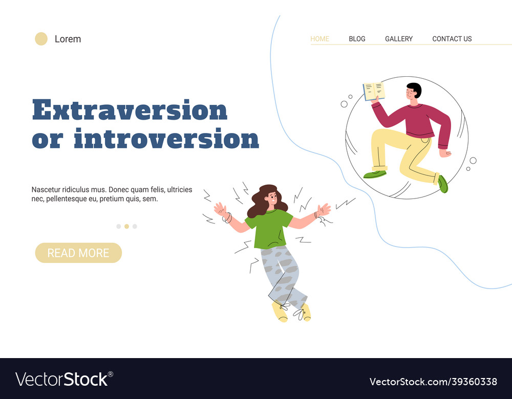 Extraversion or introversion mbti types website Vector Image