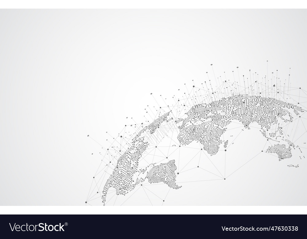 Global network connection world map point Vector Image