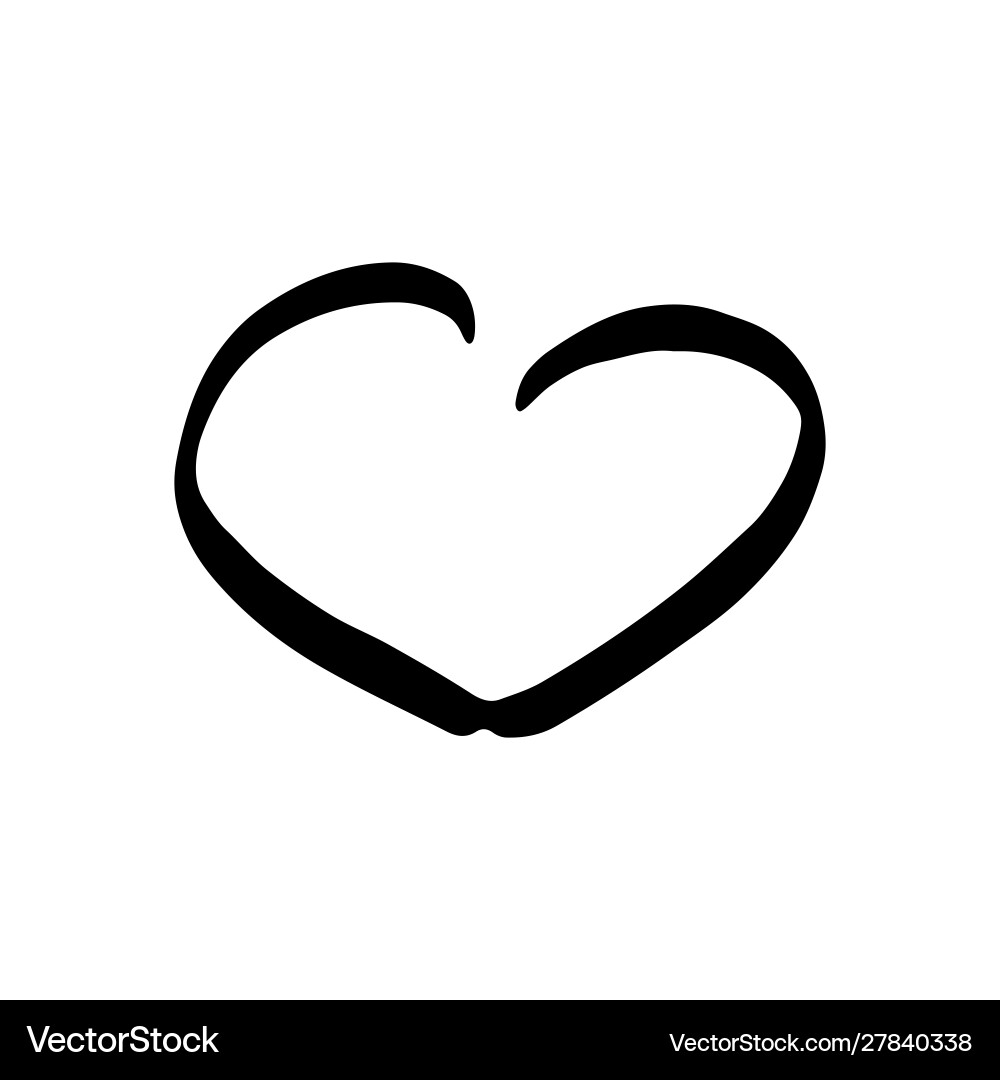 Hand drawn one heart simple doodle style icon Vector Image