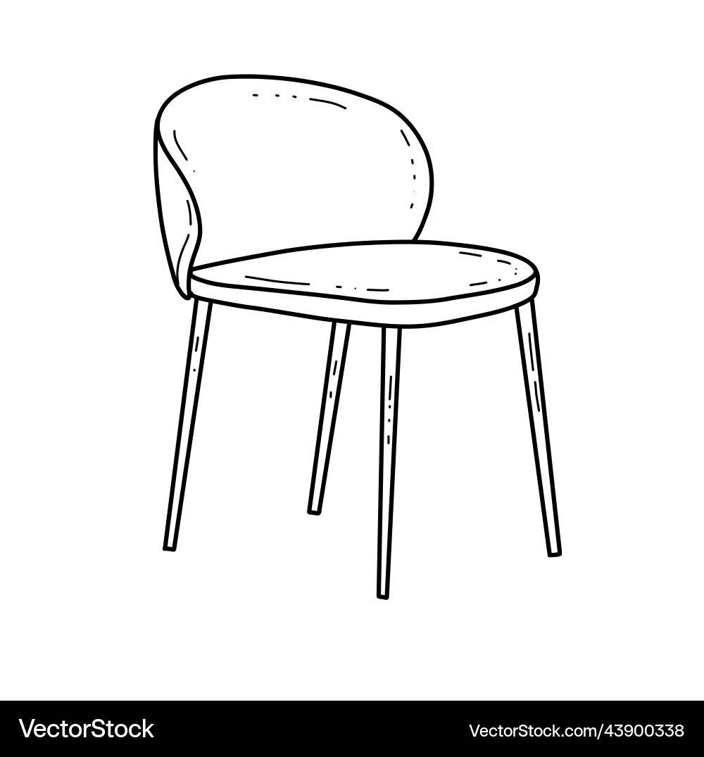 Hand-drawn upholstered chair in doodle style Vector Image