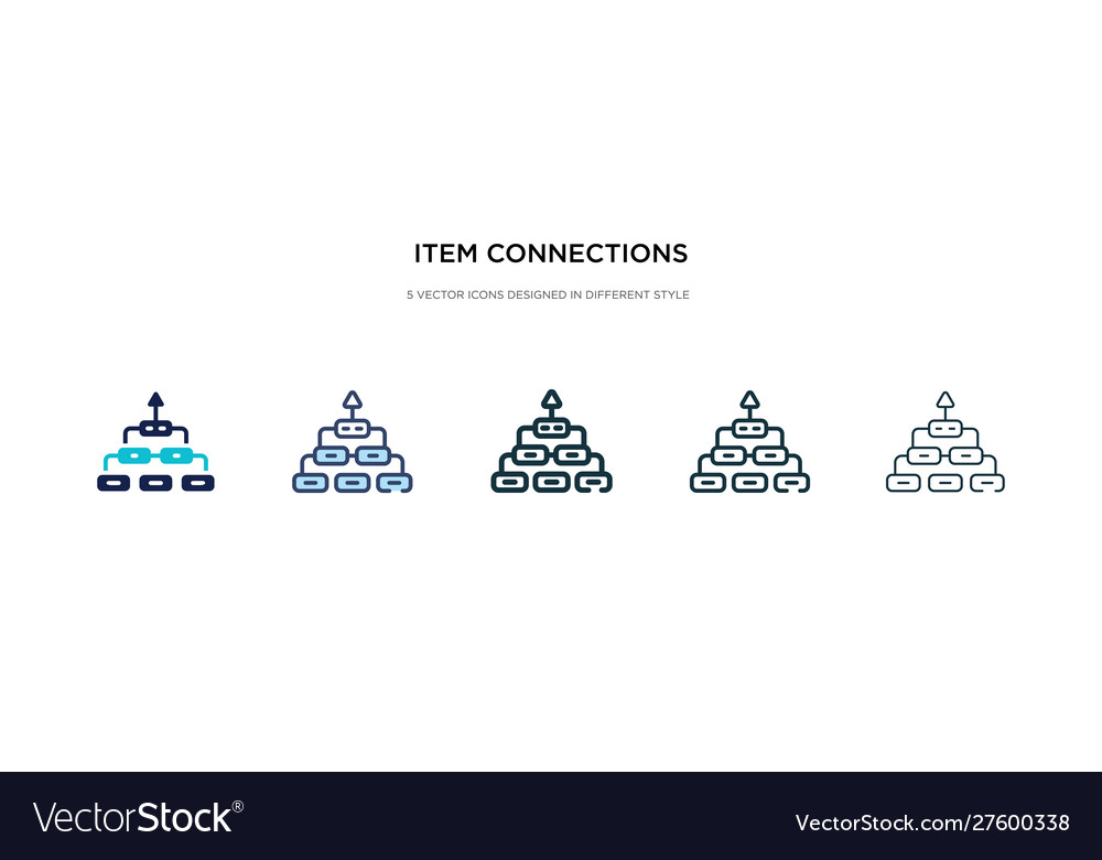 Item connections icon in different style two Vector Image