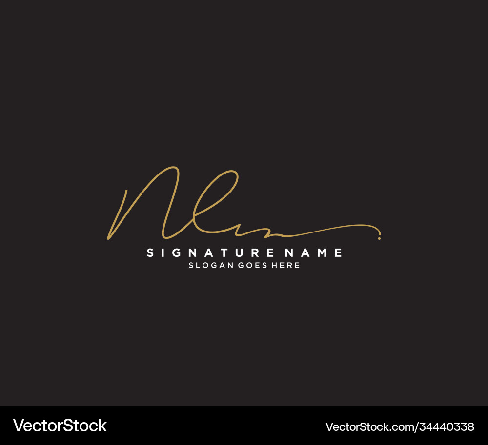 Letter nl signature logo template Royalty Free Vector Image