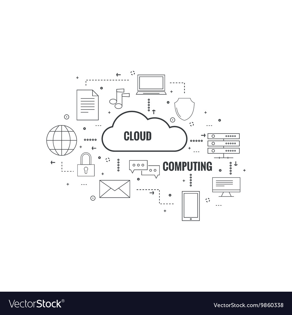Network cloud computing Royalty Free Vector Image