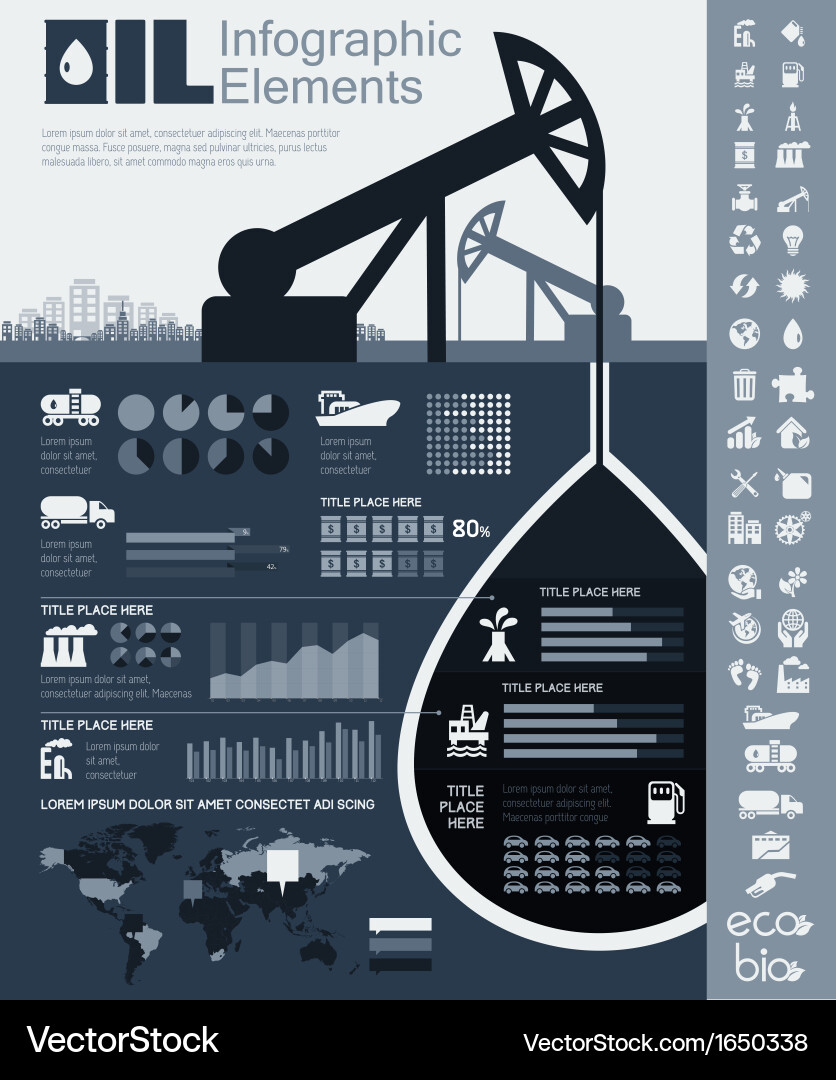 Oil industry infographic template Royalty Free Vector Image