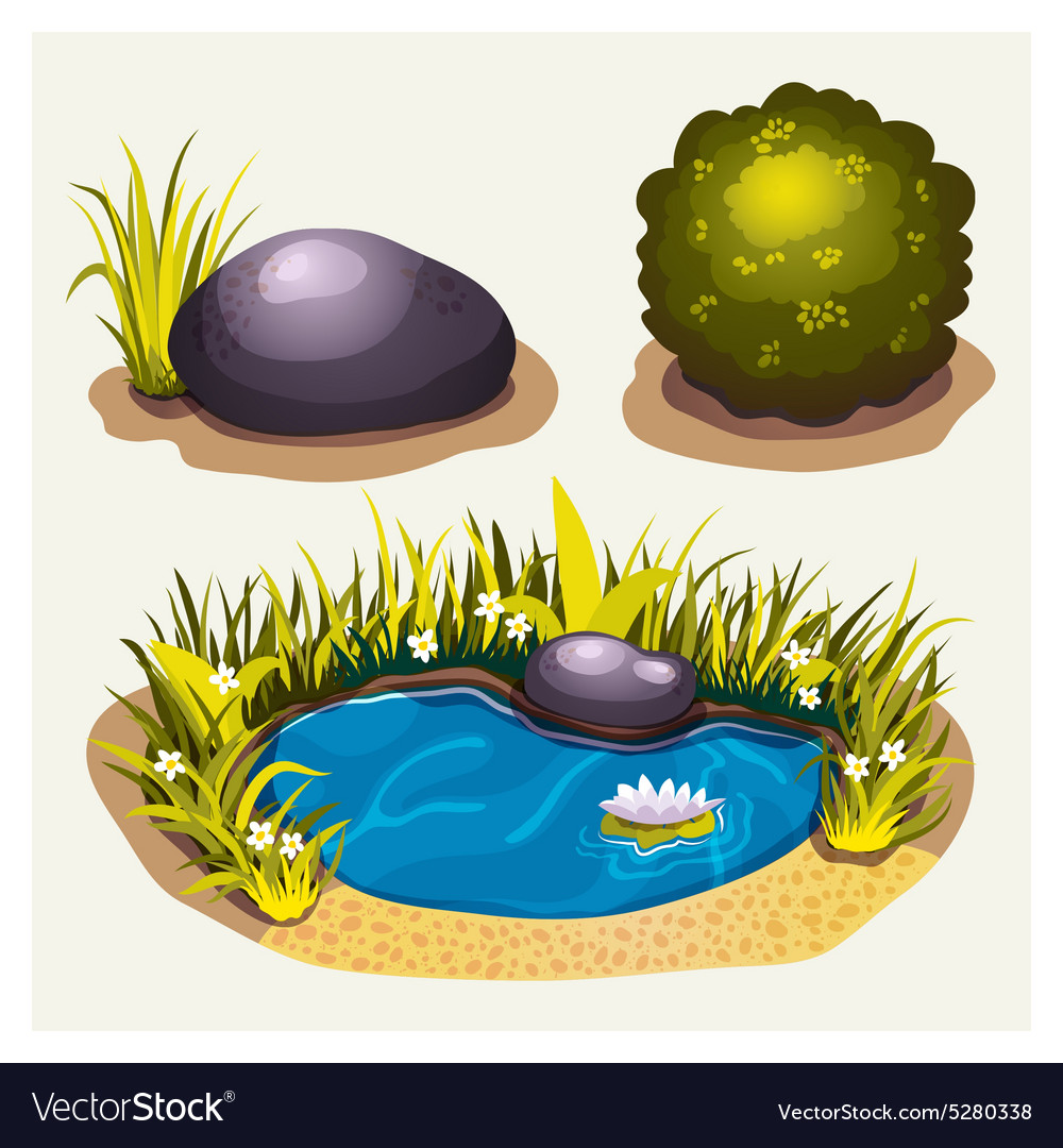 Set game environment elements Royalty Free Vector Image