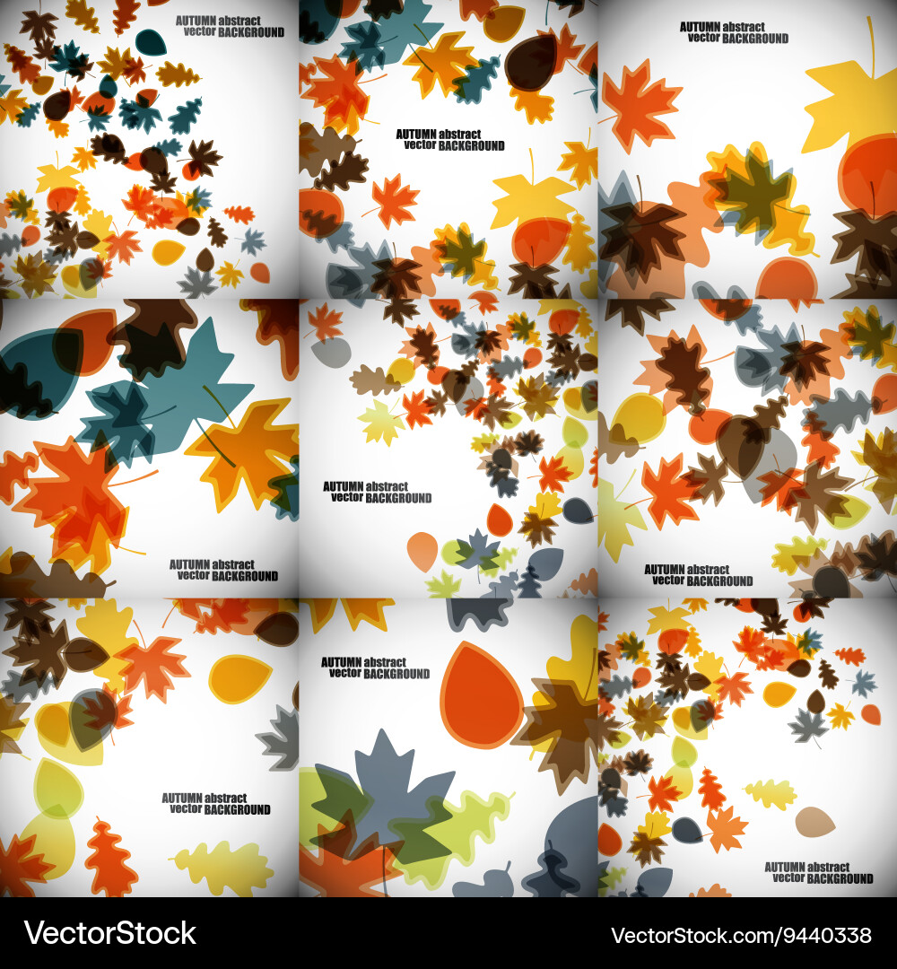 Set of autumn backgrounds Royalty Free Vector Image