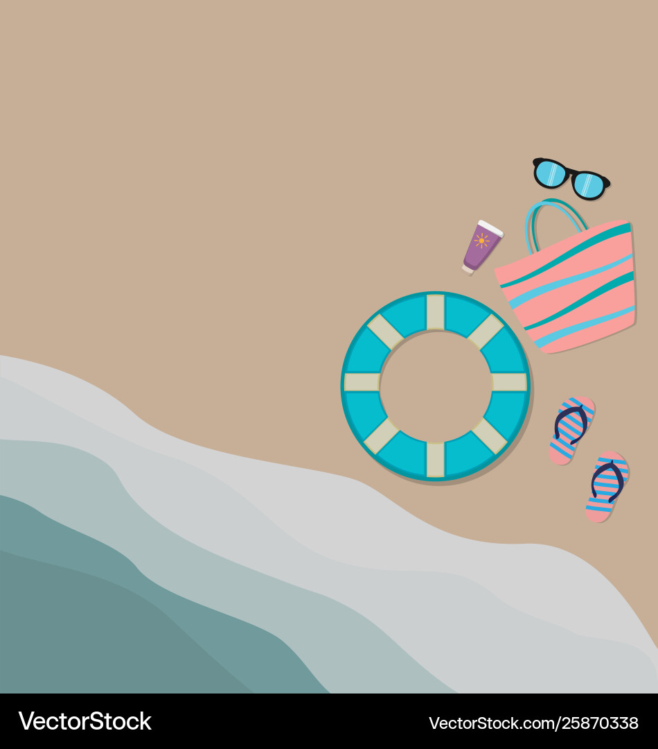 Top view tropical beach and sea wave background Vector Image