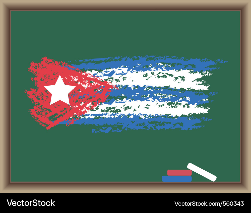 Chalk flag of cuba Royalty Free Vector Image - VectorStock