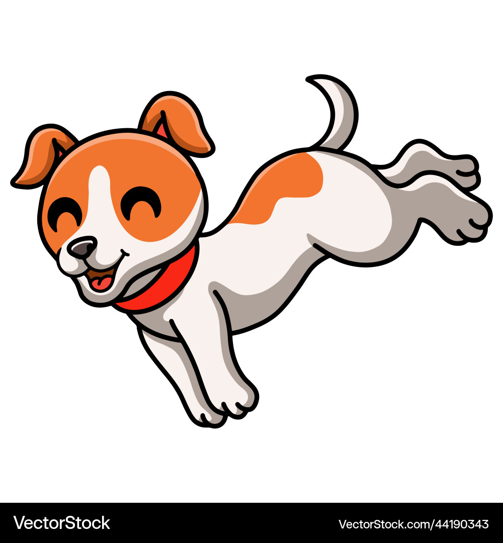 Cute jack russel dog cartoon Royalty Free Vector Image
