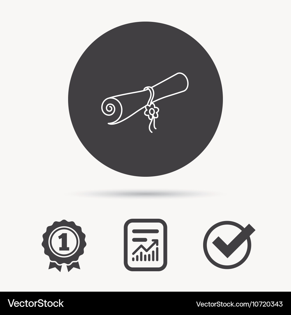 Diploma icon graduation document sign Royalty Free Vector