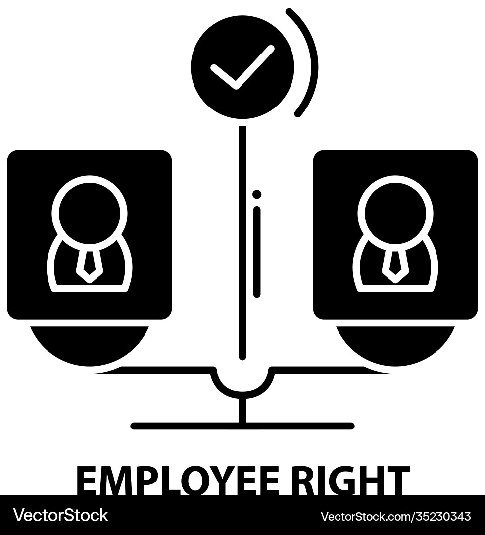 Employee right icon black sign Royalty Free Vector Image