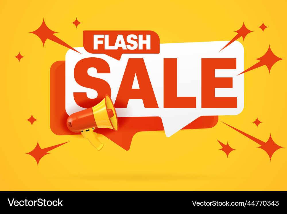 Flash sale sticker template for promotion Vector Image