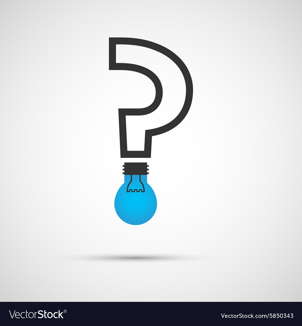 Flat question mark with a light bulb Royalty Free Vector