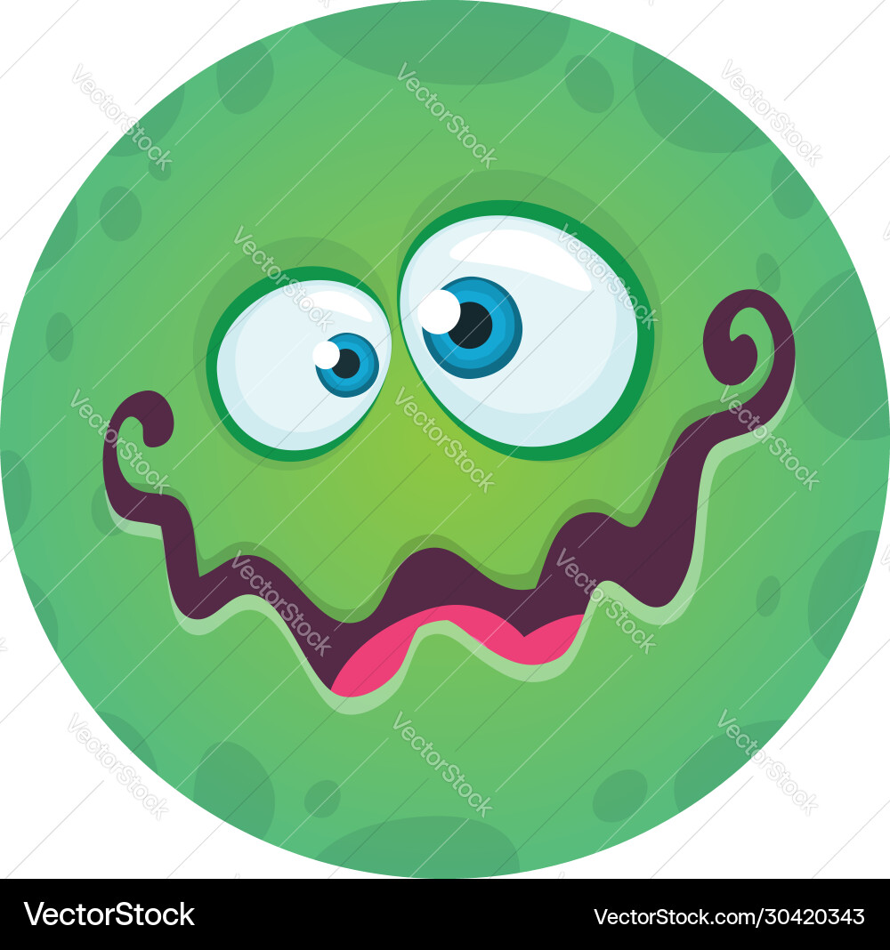 Funny cartoon monster face avatar Royalty Free Vector Image
