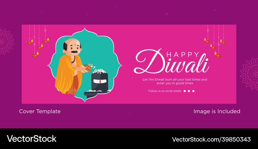 Happy diwali cover design Royalty Free Vector Image