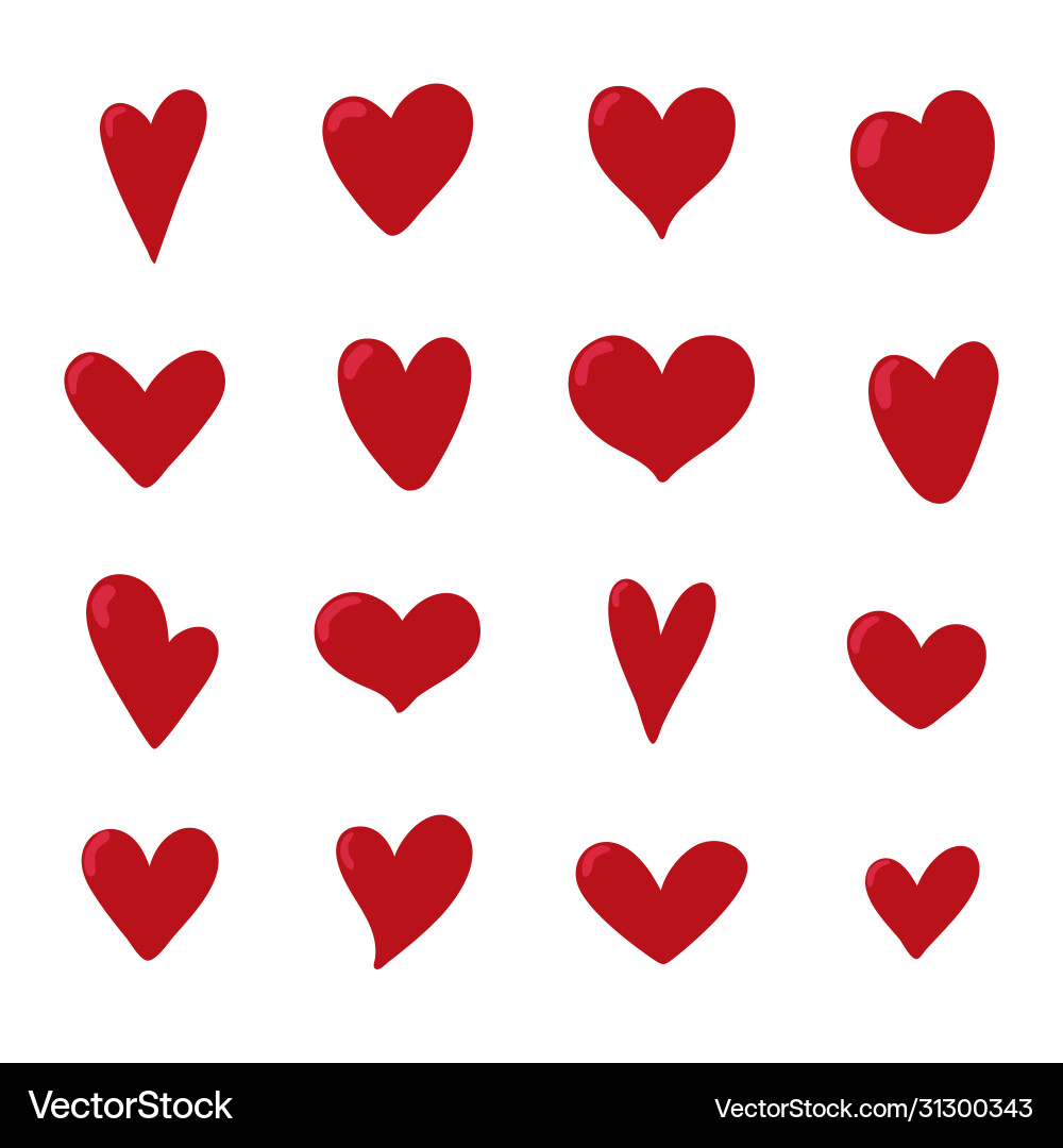 Heart symbols isolated on a white background Vector Image