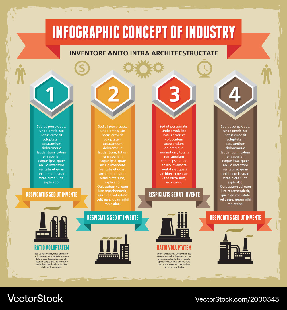 Infographic concept with symbols factories Vector Image