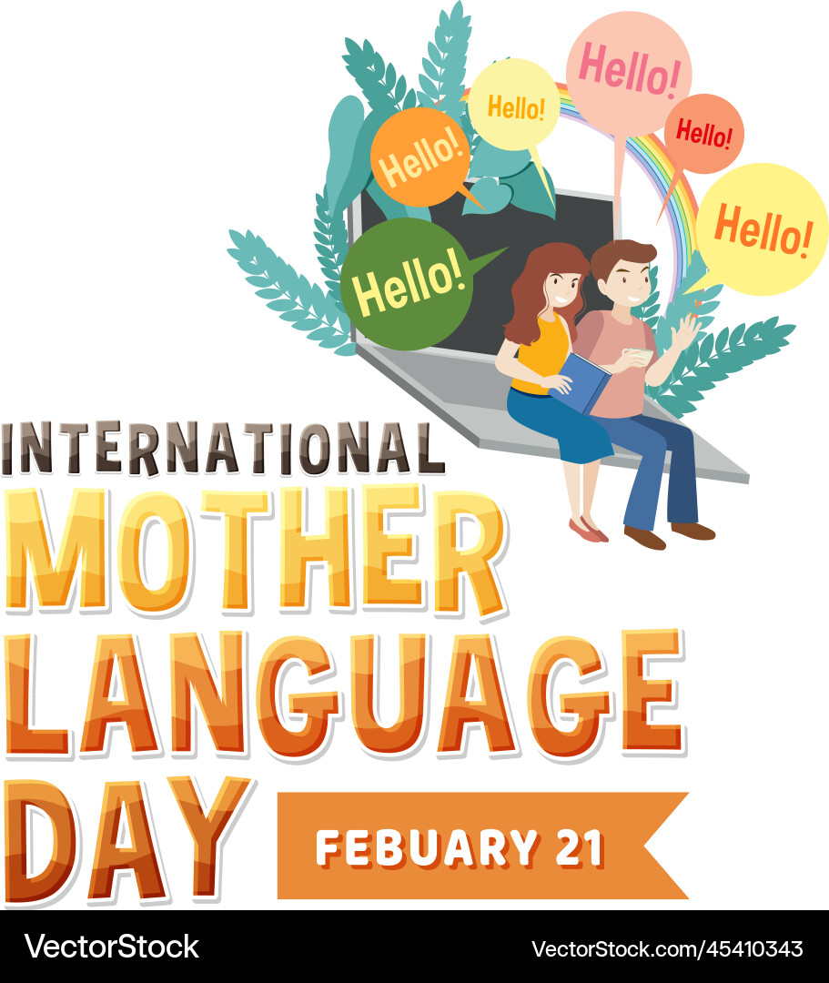 International mother language day banner design Vector Image