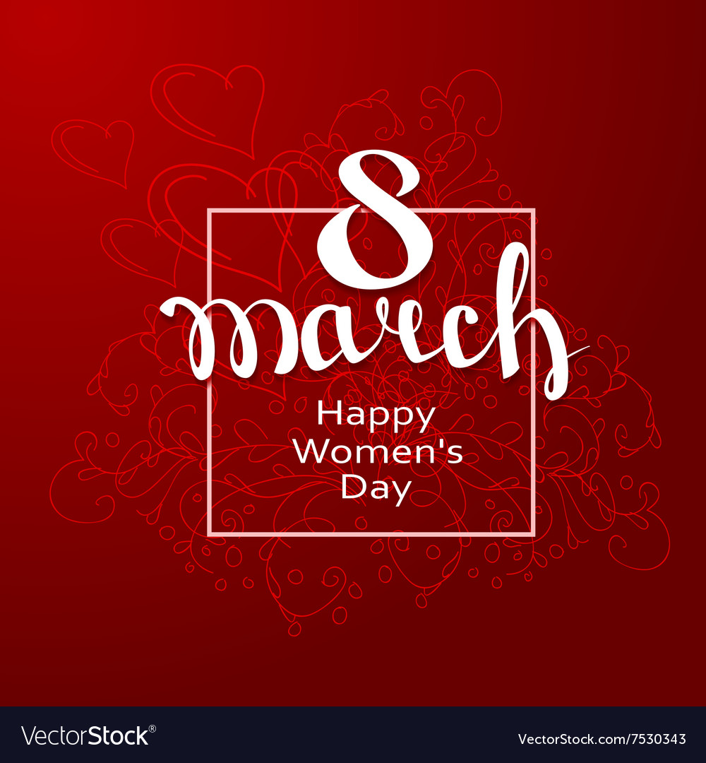 March 8 greeting card background template Vector Image