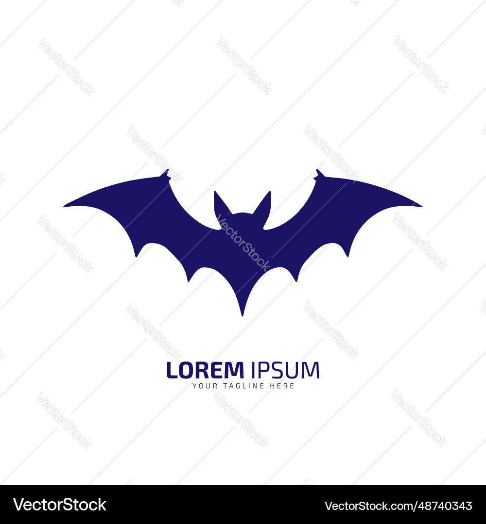 Minimal and abstract bat logo icon silhouette Vector Image