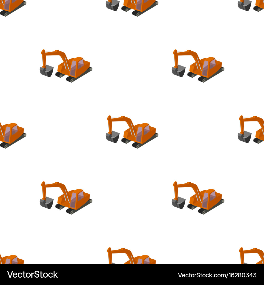Orange excavator with a bucket machine for mine Vector Image
