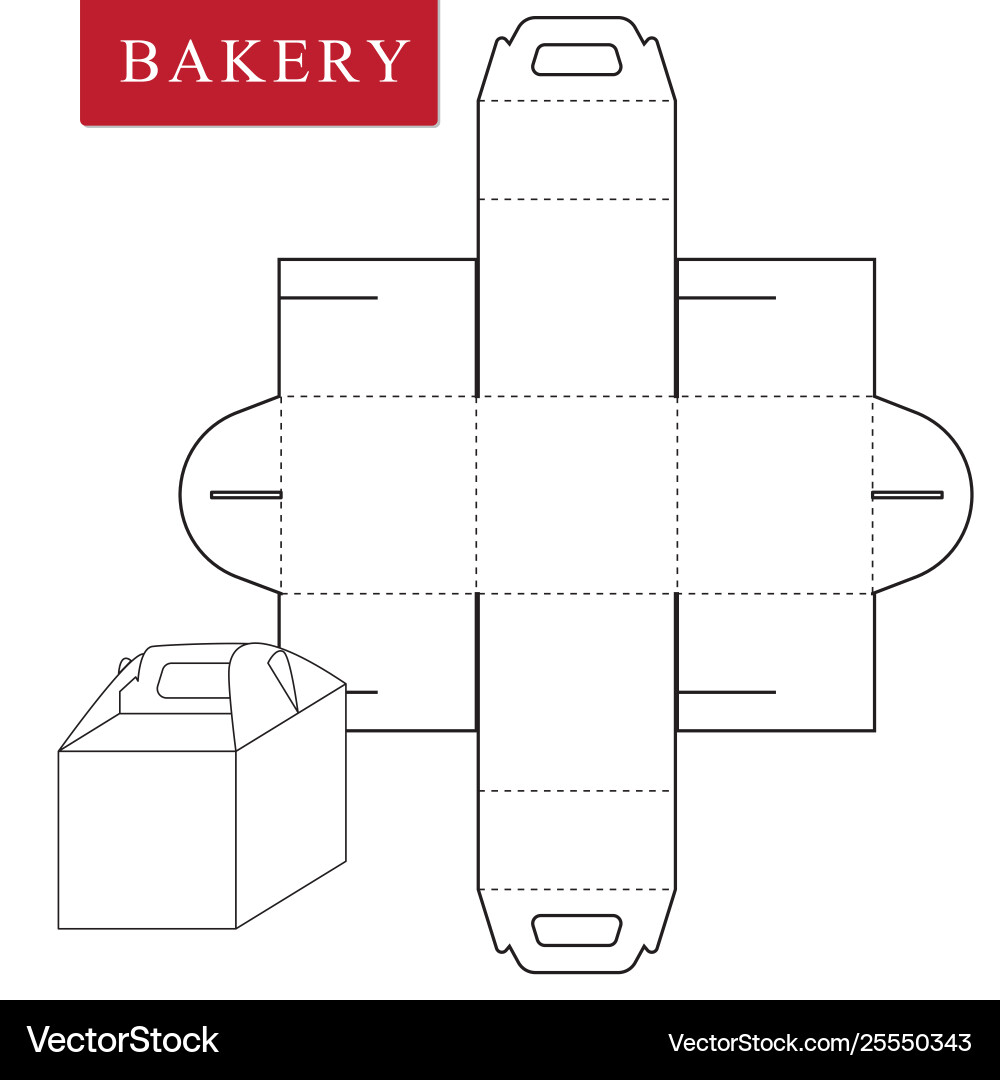 Package template for bakery food or other items Vector Image