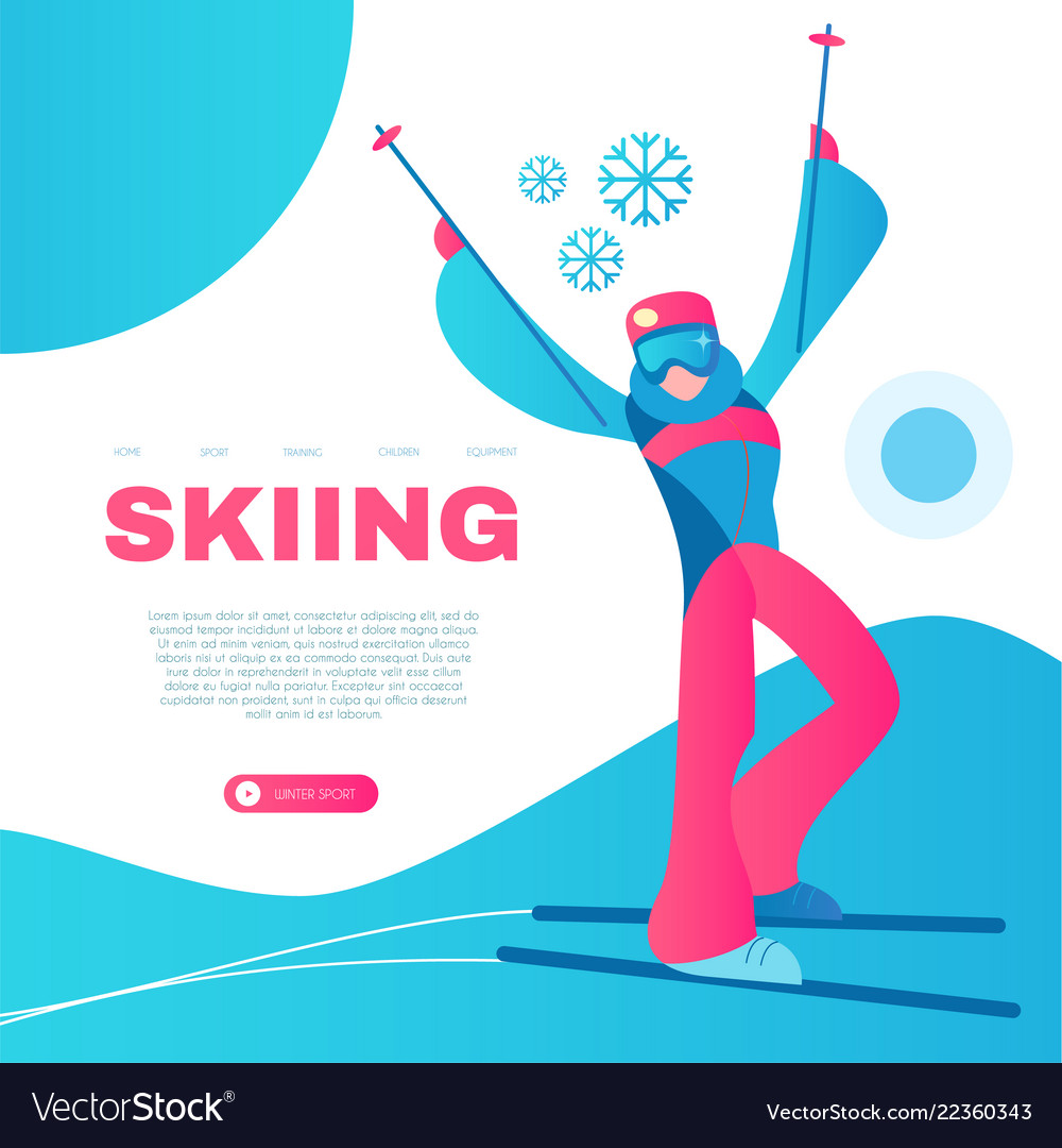 Skiing alpine sport design template Royalty Free Vector