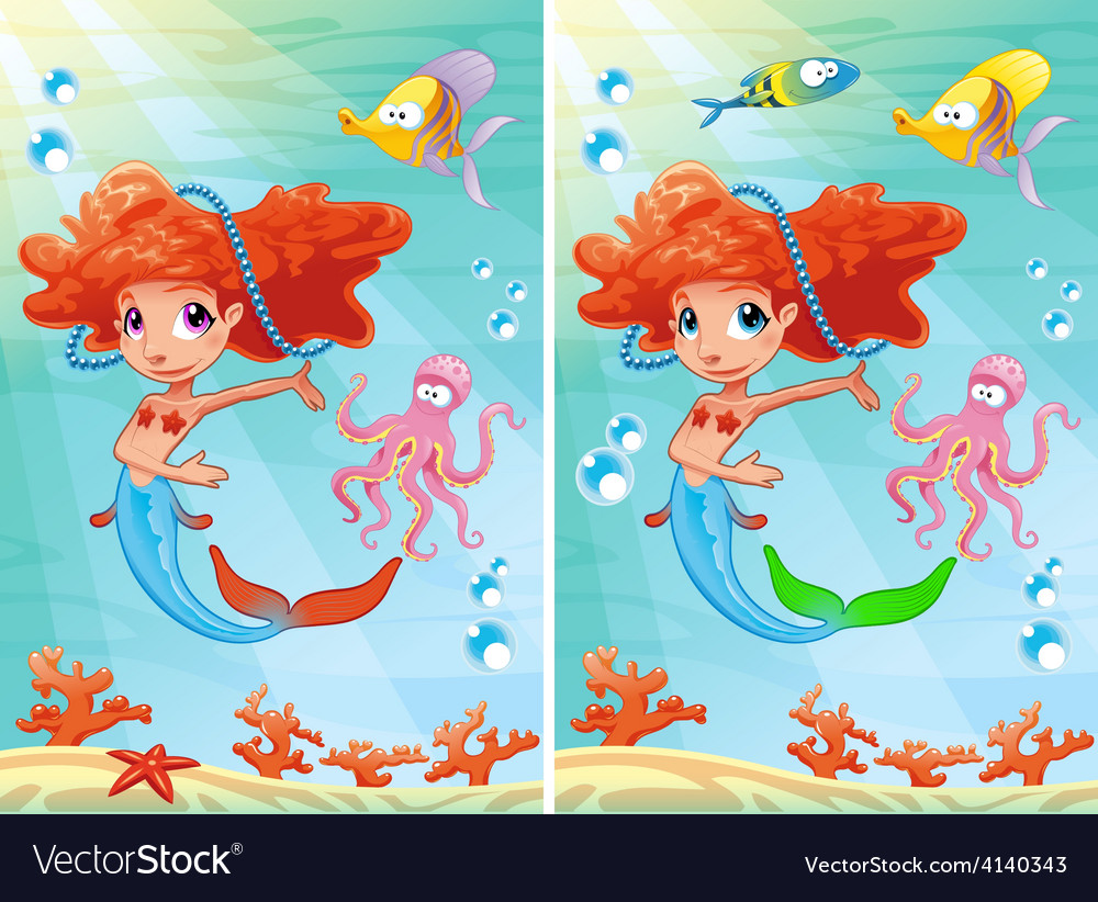 Spot the differences Royalty Free Vector Image
