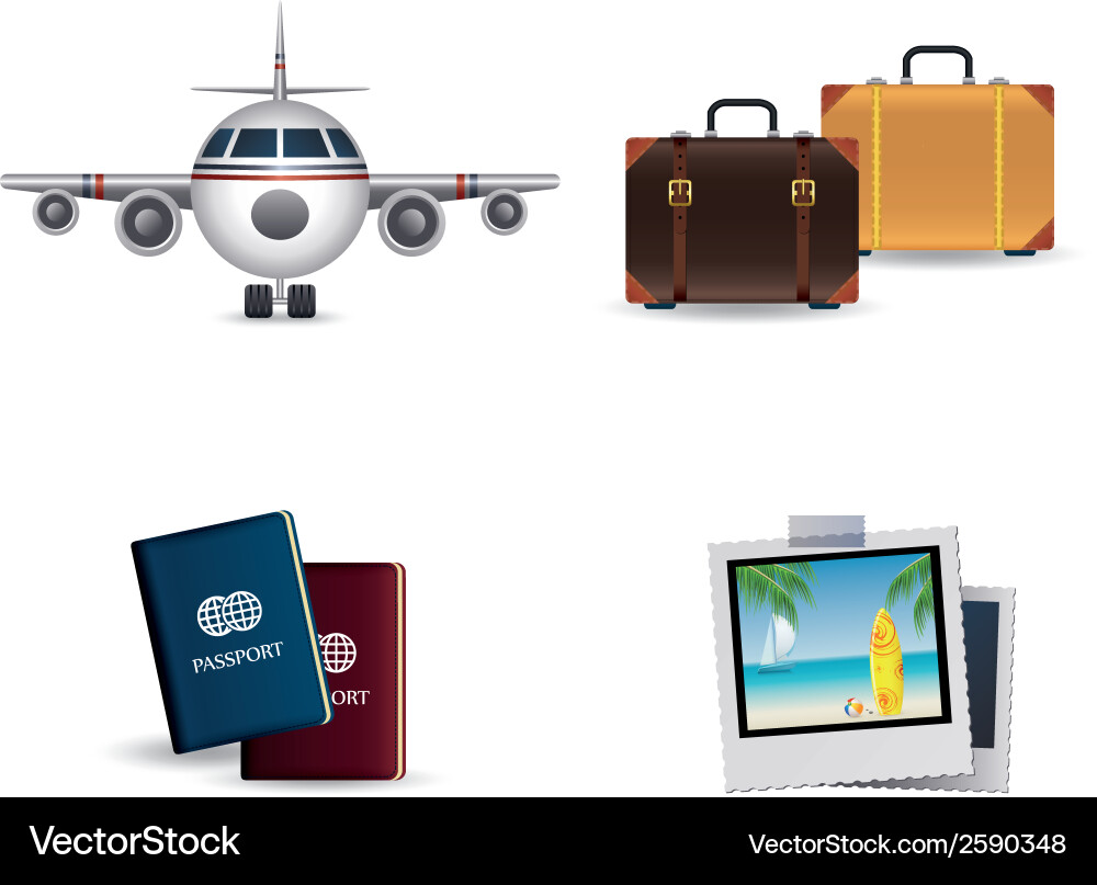 Abstract travel icons on a white background Vector Image