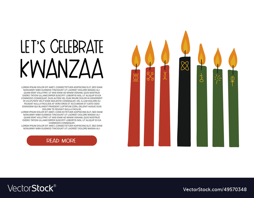 Banner for kwanzaa with kinara candles Royalty Free Vector