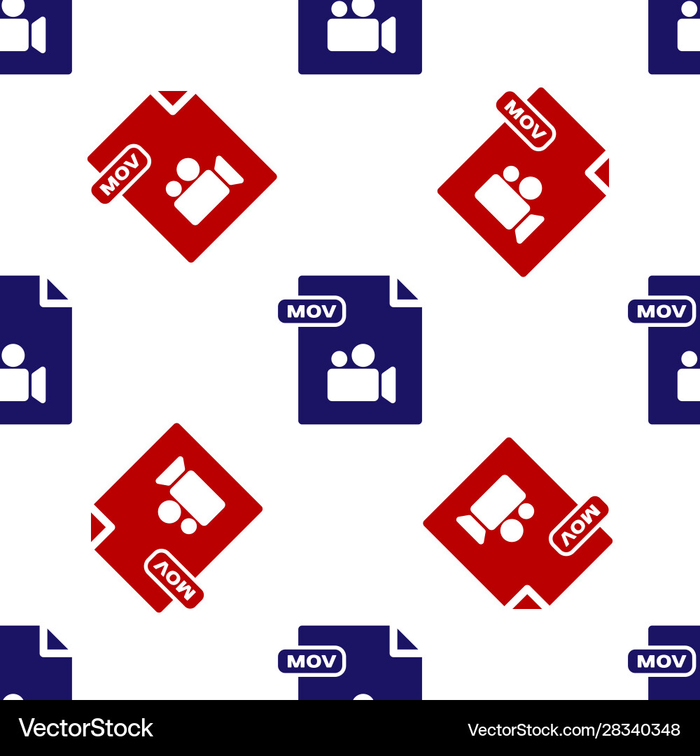 Blue and red mov file document download mov Vector Image