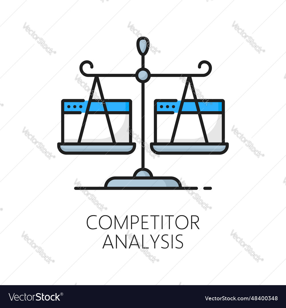 Competitor analysis web audit icon analytics Vector Image