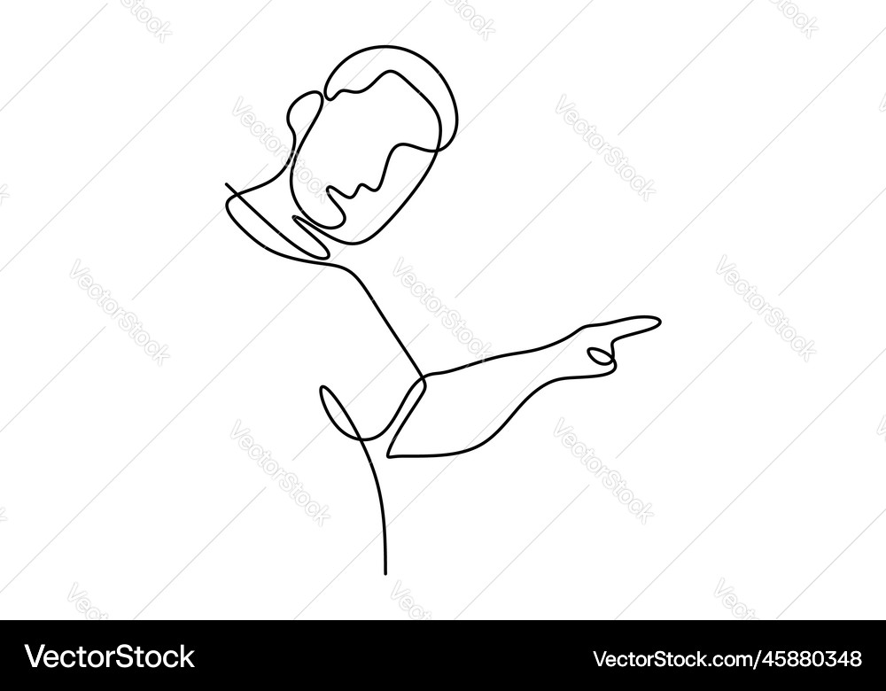 Continuous single drawn one line of person Vector Image