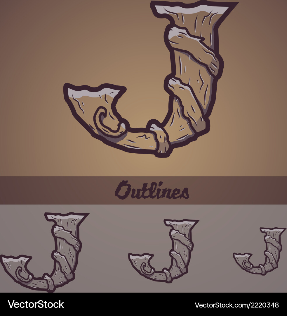 Halloween decorative alphabet - j letter Vector Image