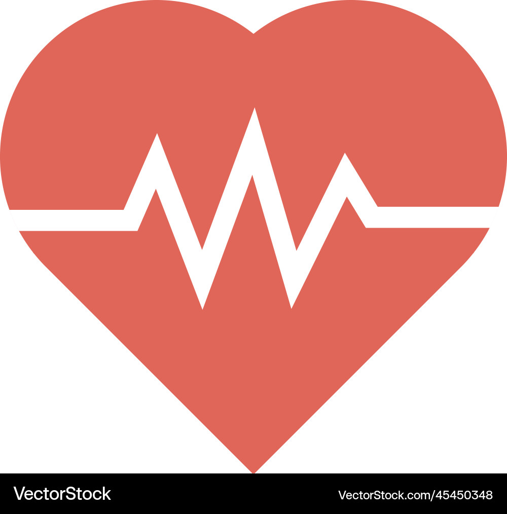 Heart rhythm and beats symbol flat icon Royalty Free Vector