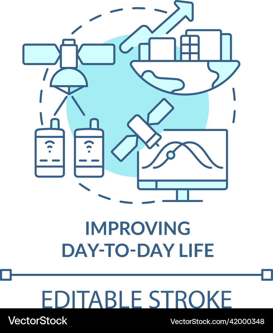 Improving day to life turquoise concept icon Vector Image