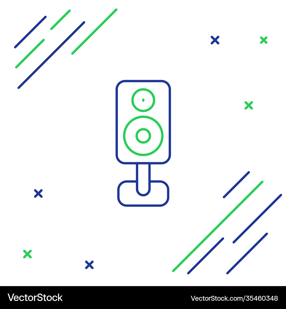 Line stereo speaker icon isolated on white Vector Image