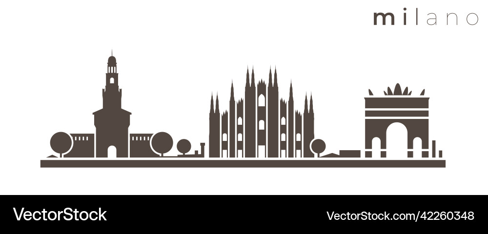 Milan simple monochrome stylish skyline Royalty Free Vector
