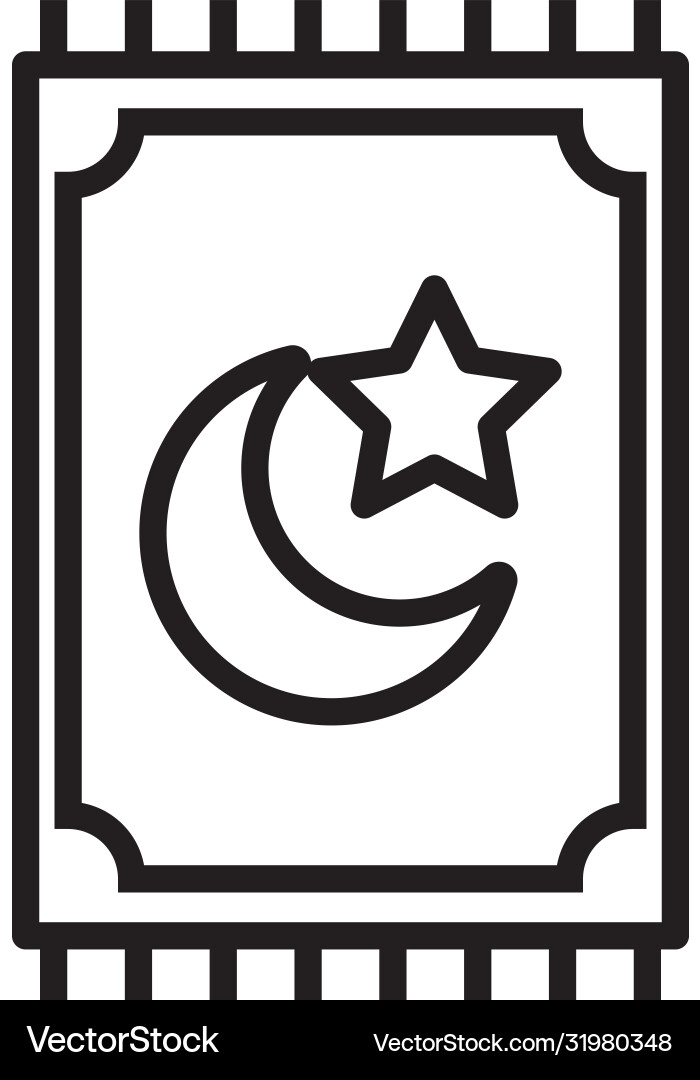Moon night with star in magic carpet line style Vector Image