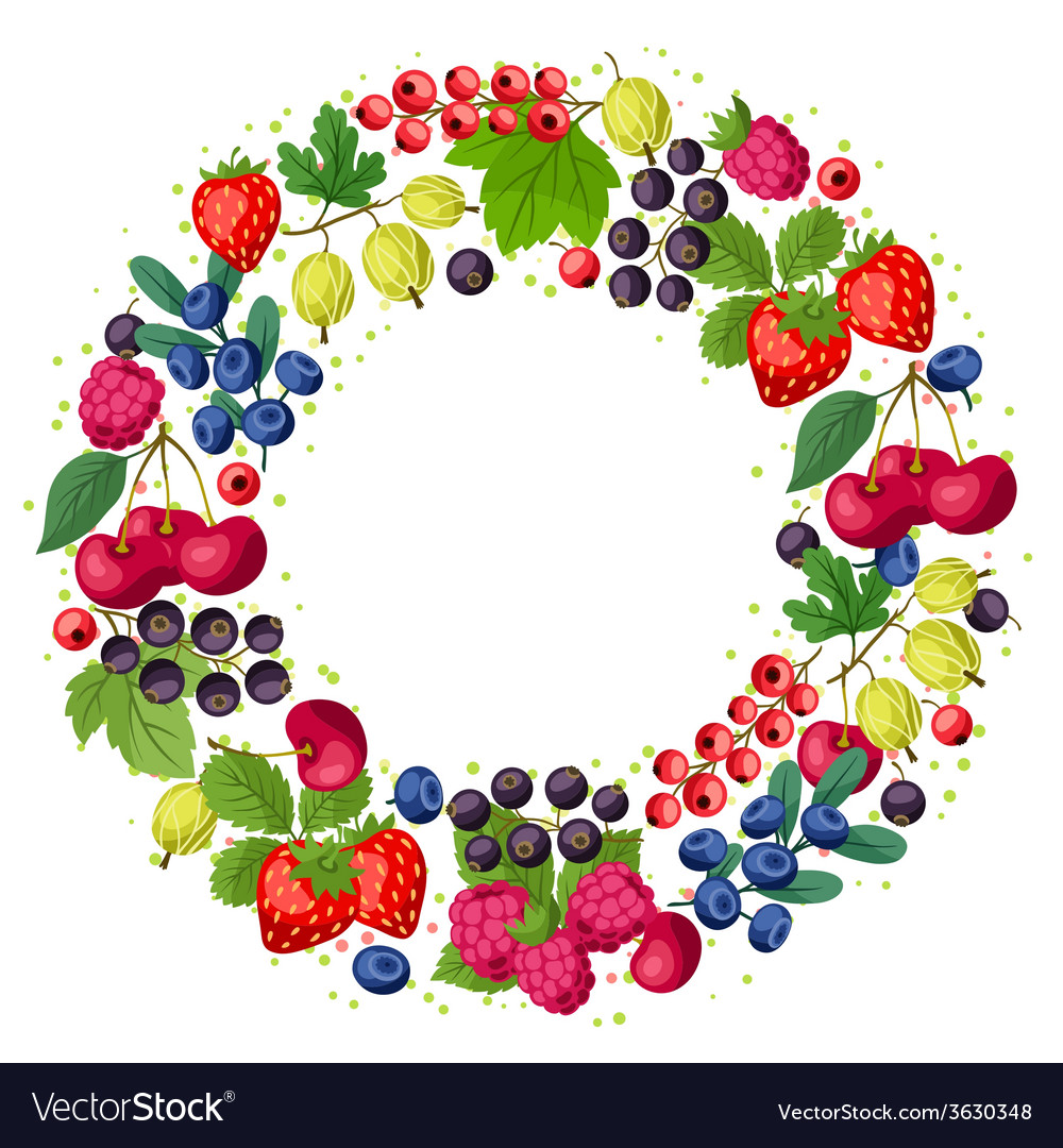 Nature background design with berries Royalty Free Vector