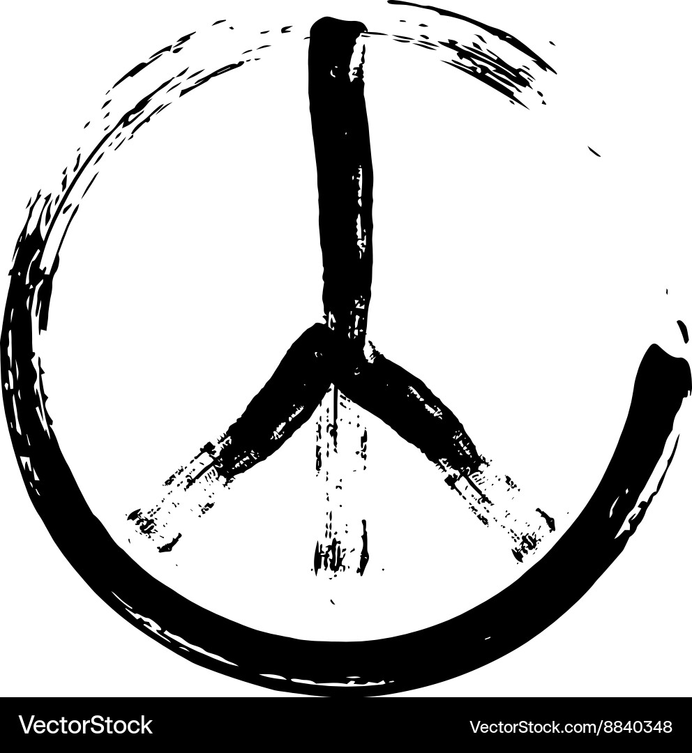 Peace symbol icon friendship pacifism Royalty Free Vector
