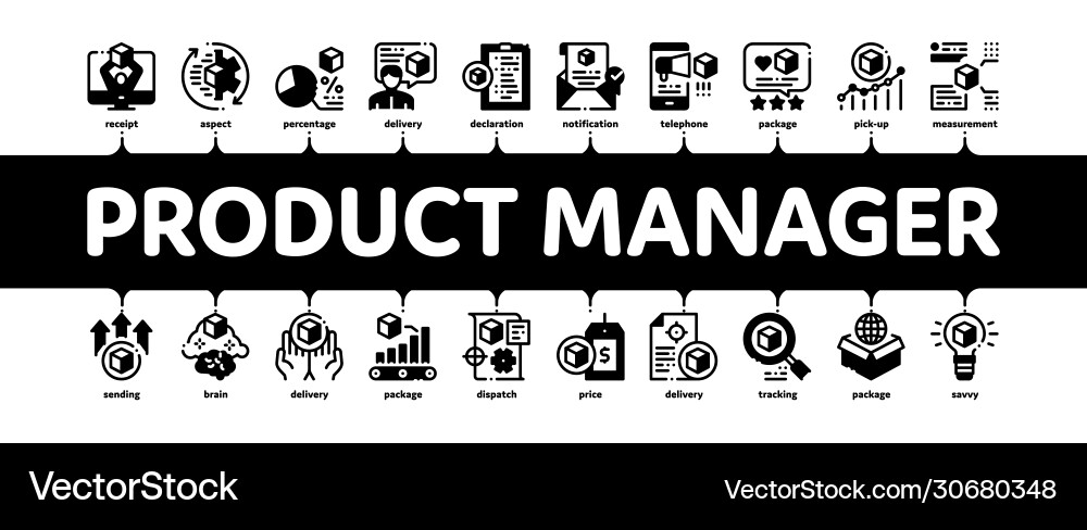 Product manager work minimal infographic banner Vector Image
