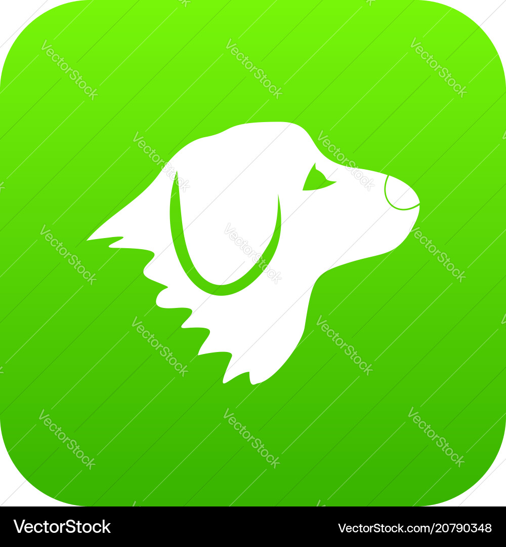 Retriever dog icon digital green Royalty Free Vector Image