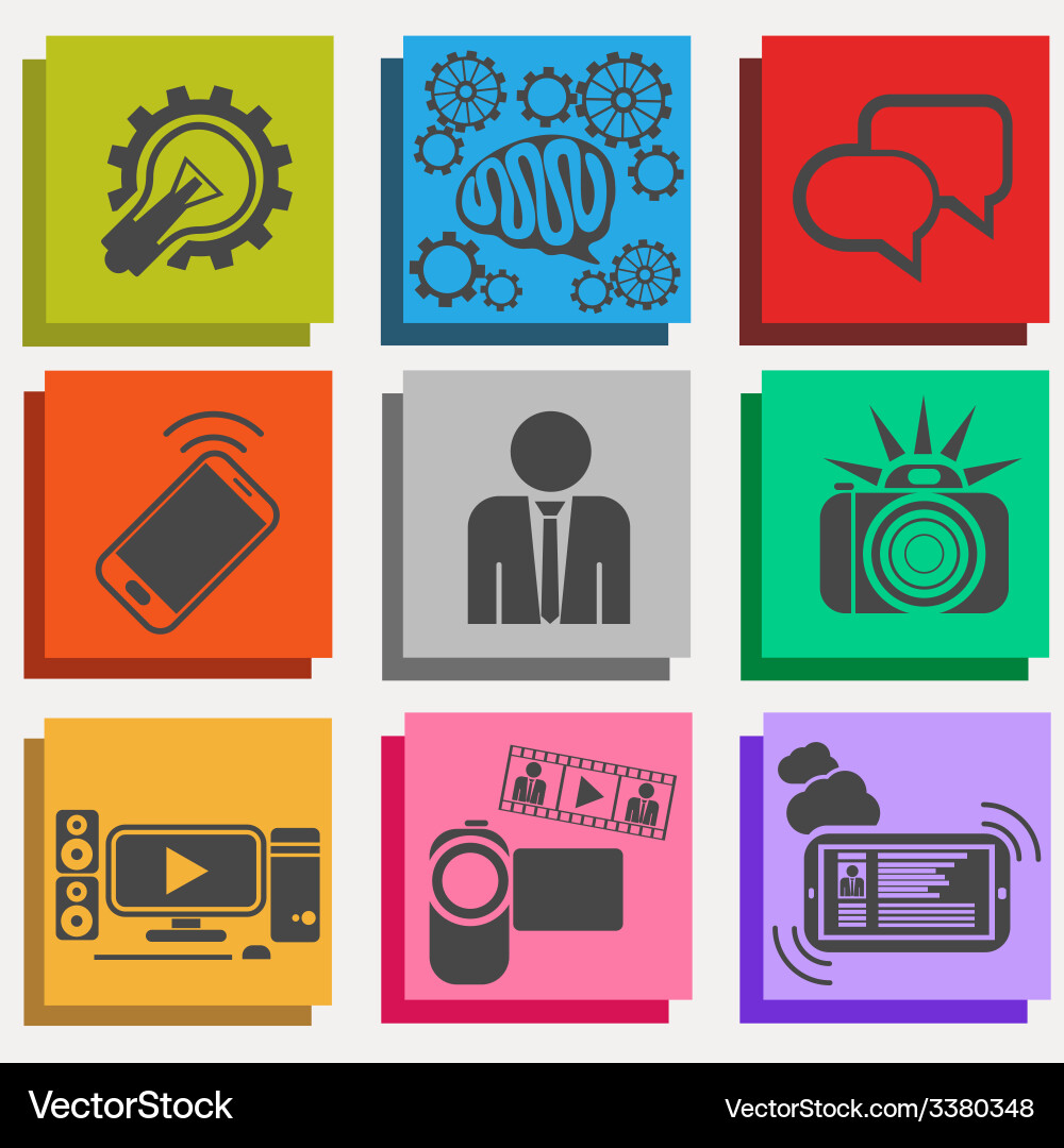 Set of media communication and hipster elements Vector Image