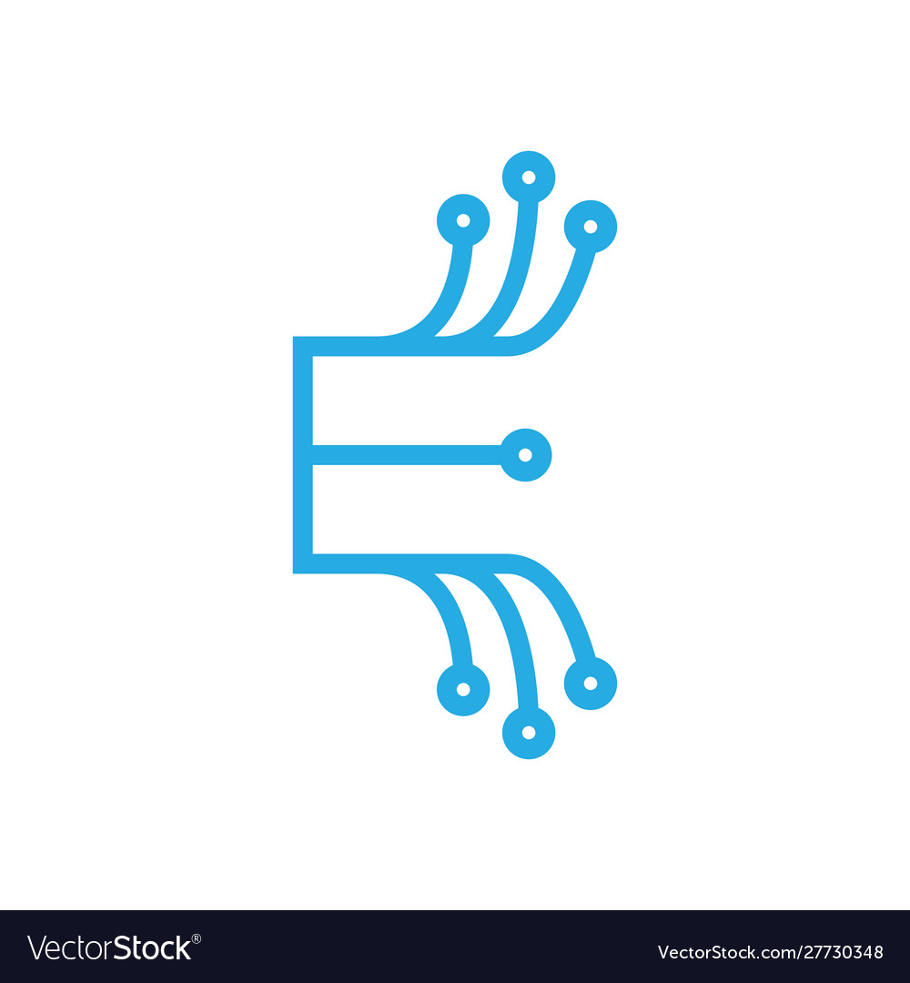Technology logo letter e Royalty Free Vector Image